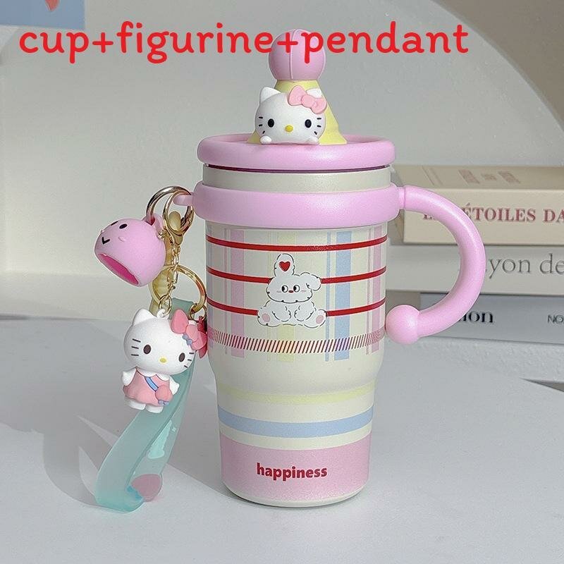 Cinnamoroll cute double wall insulation bottle with handle and protective cover for gifts pink