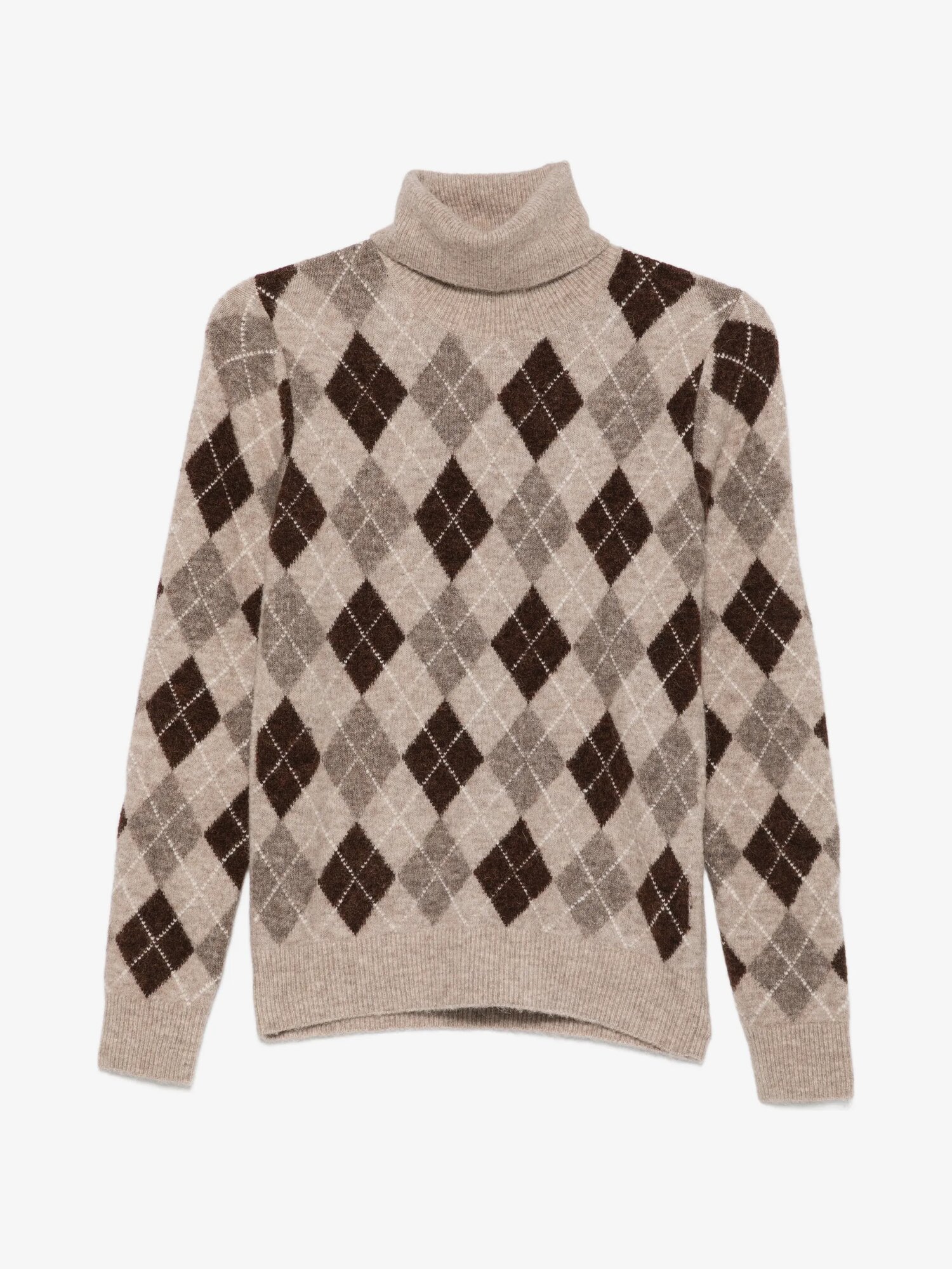 Свитер Argyle-knit roll-neck sweater