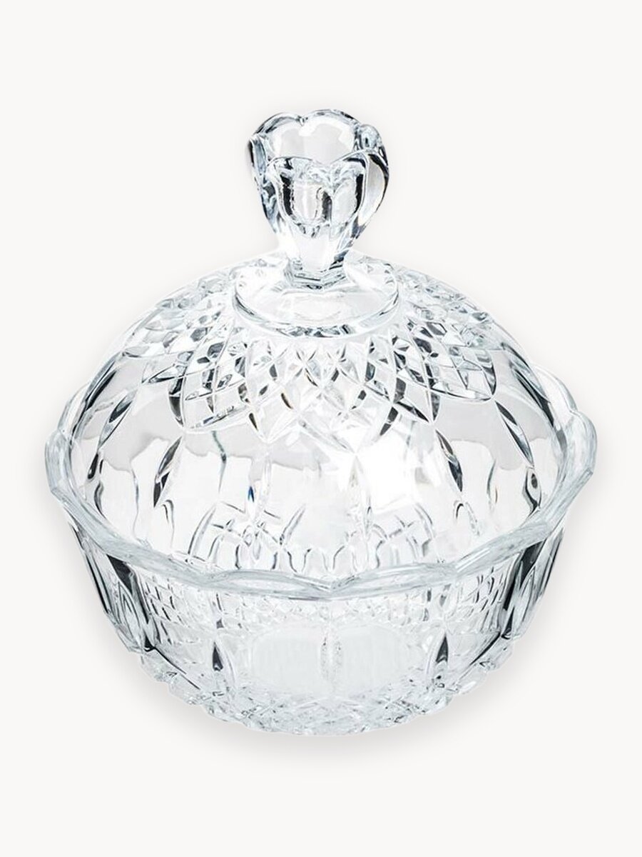 Конфетница с крышкой RCR Cristalleria Italiana Opera 18 см, хрусталь Luxion®
