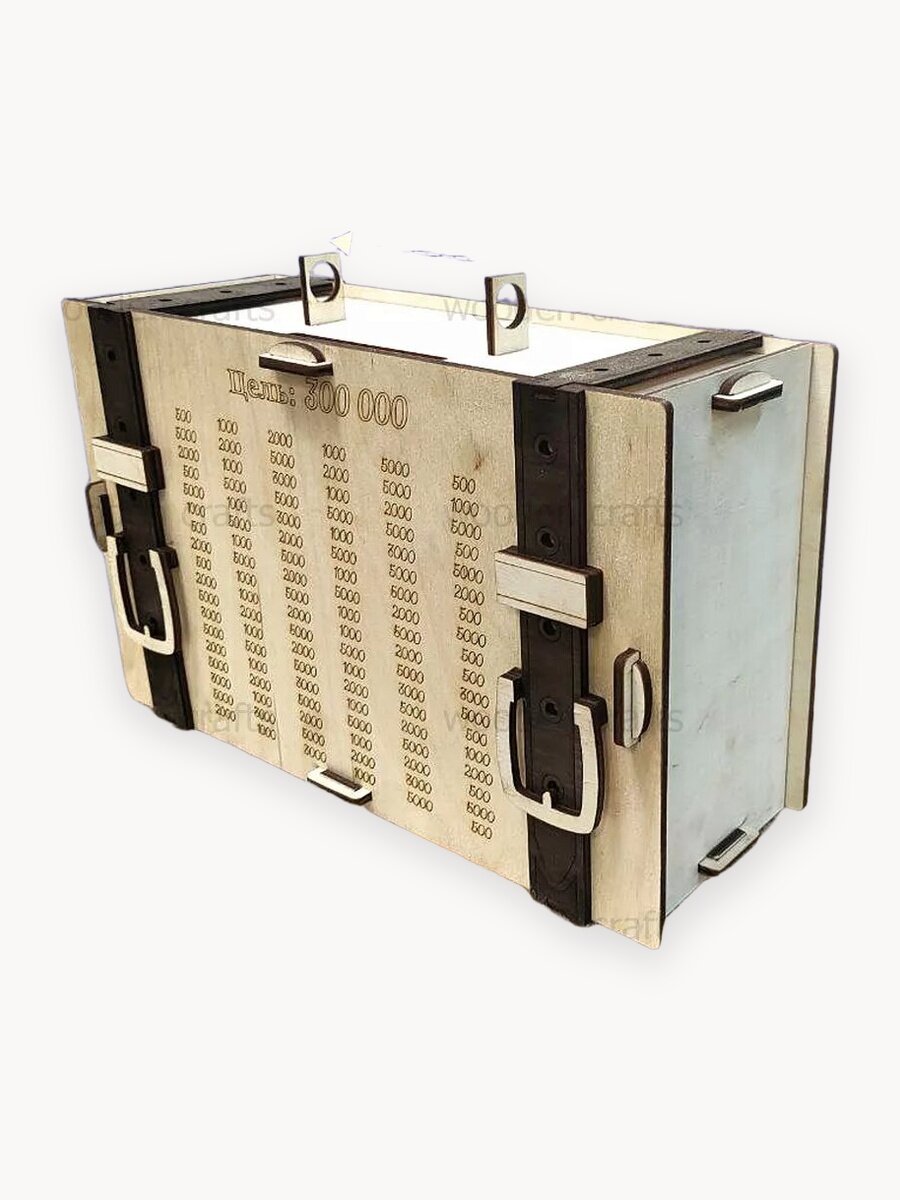 Деревянная копилка сейф на 300.000