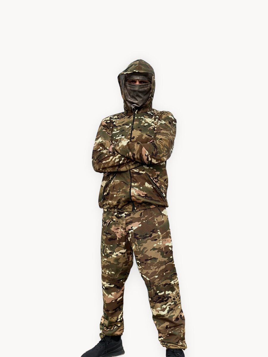 Тактический сетчатый костюм . мультикам. летний костюм . маскировочный.