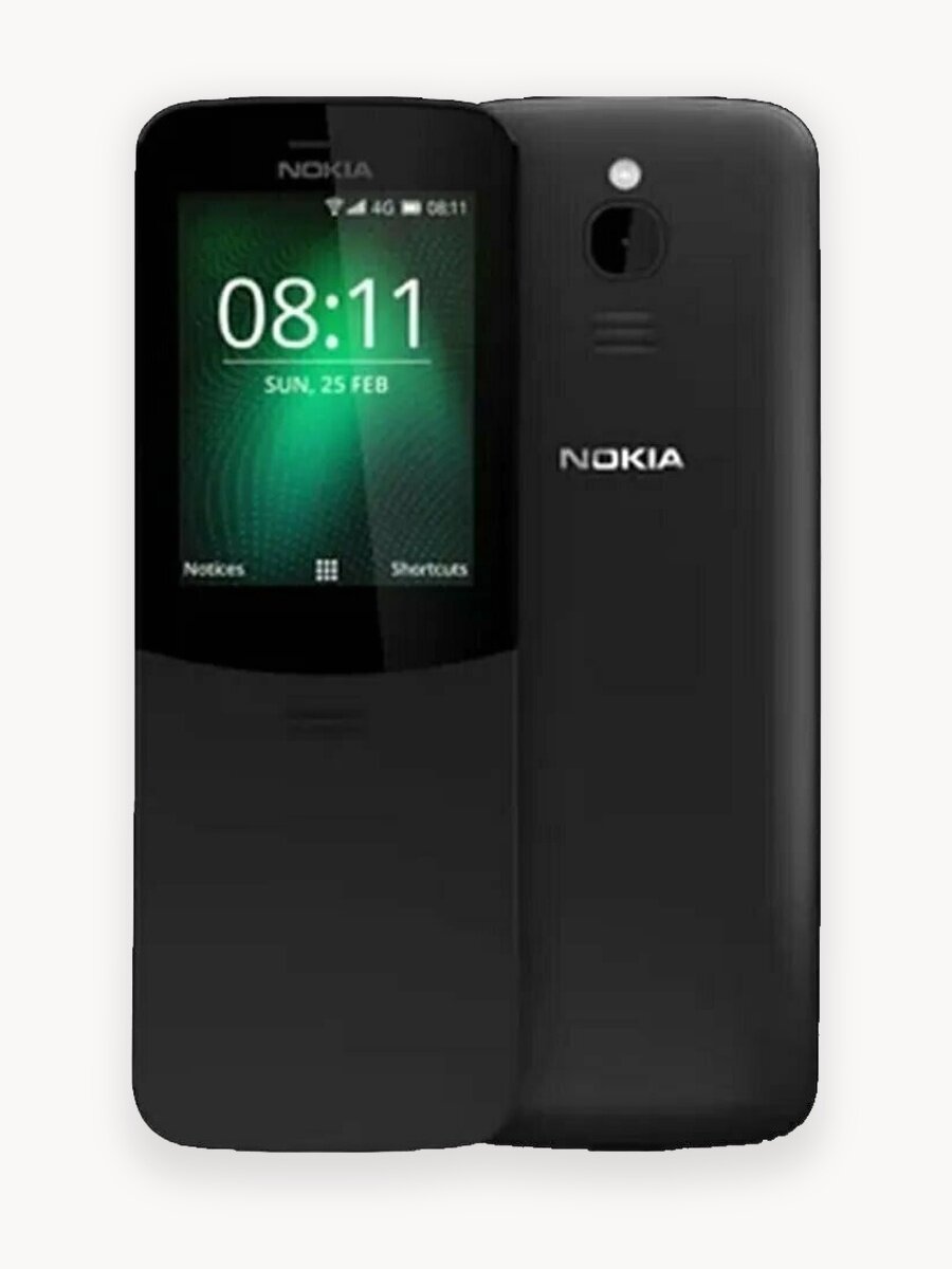 Nokia 8110 DS 4G Dual SIM телефон с русской клавиатурой, матовый черный