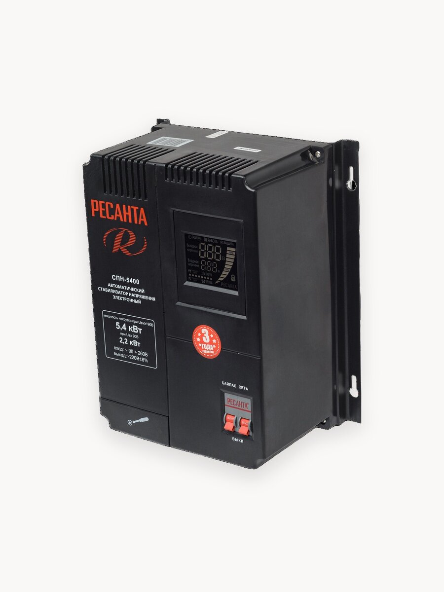Стабилизатор напряжения однофазный РЕСАНТА СПН-5400, 5.4 кВт, 90-260В