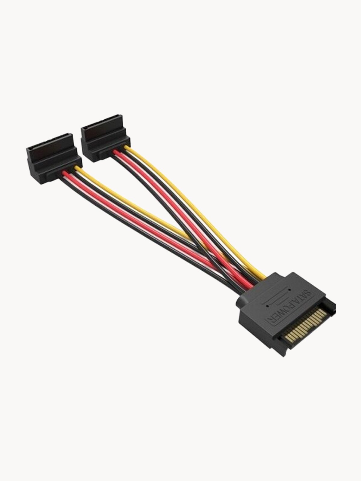 Кабель питания-разветвитель Vention SATA 15pin M/2 x SATA 15pin F угол 90 - 0.15м