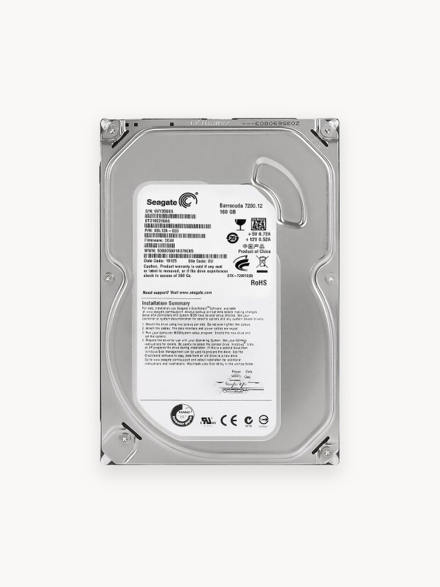 Жесткий диск SATA 160Gb 3,5' Seagate Barracuda 7200.12 ST3160318AS.