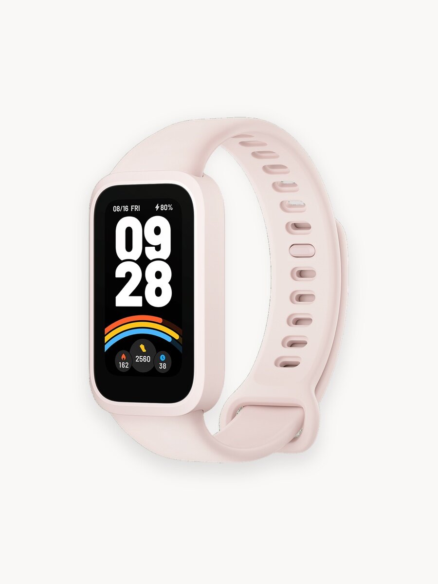 Фитнес браслет Xiaomi Smart Band 9 Active Pink, квадратный, монитор сна, водонепроницаемый, розовый