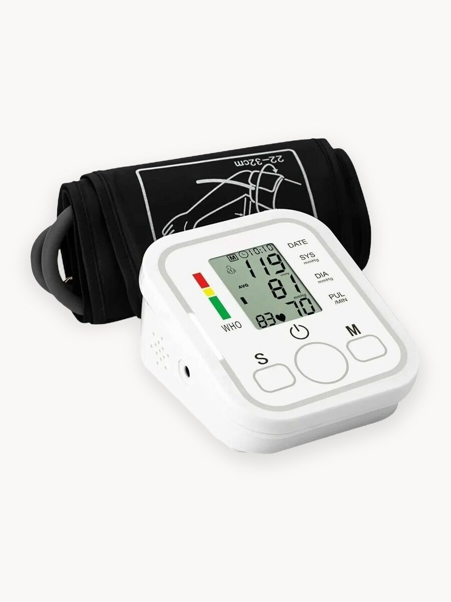 Цифровой тонометр автоматический с манжетой плечевой, аппарат для измерения артериального давления электронный