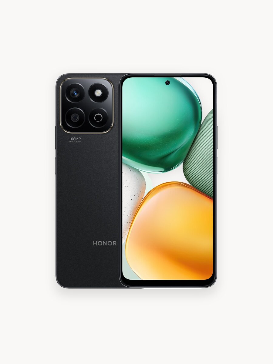 Смартфон HONOR X7c, Android 14, экран 6.77", 8/256ГБ встроенной памяти, черный