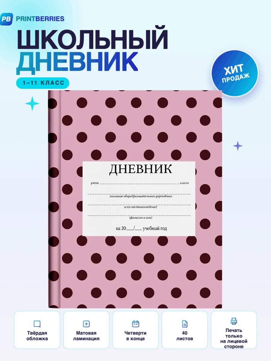 Школьный дневник горошек ретро эстетика коллаж арт узор 3