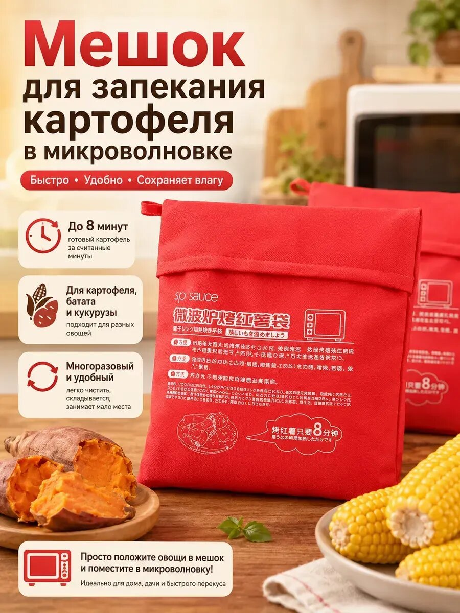 Мешок для запекания картофеля в микроволновке
