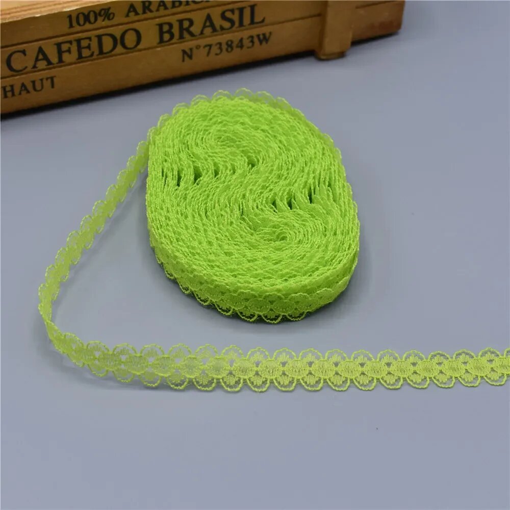 Кружево зеленое 14мм, 10 ярдов, Apple Green