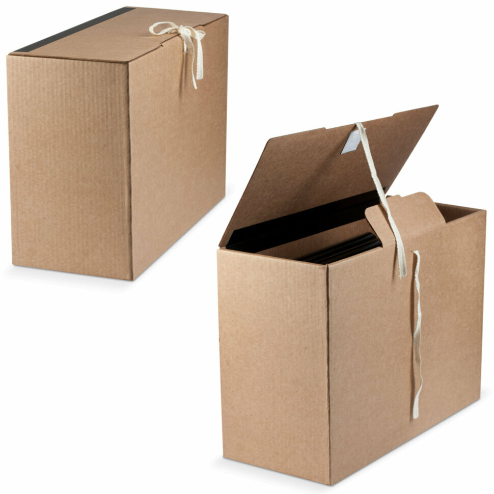 Короб архивный (380х280х170 мм), 2 завязки, гофрокартон, до 1600 листов, 126520