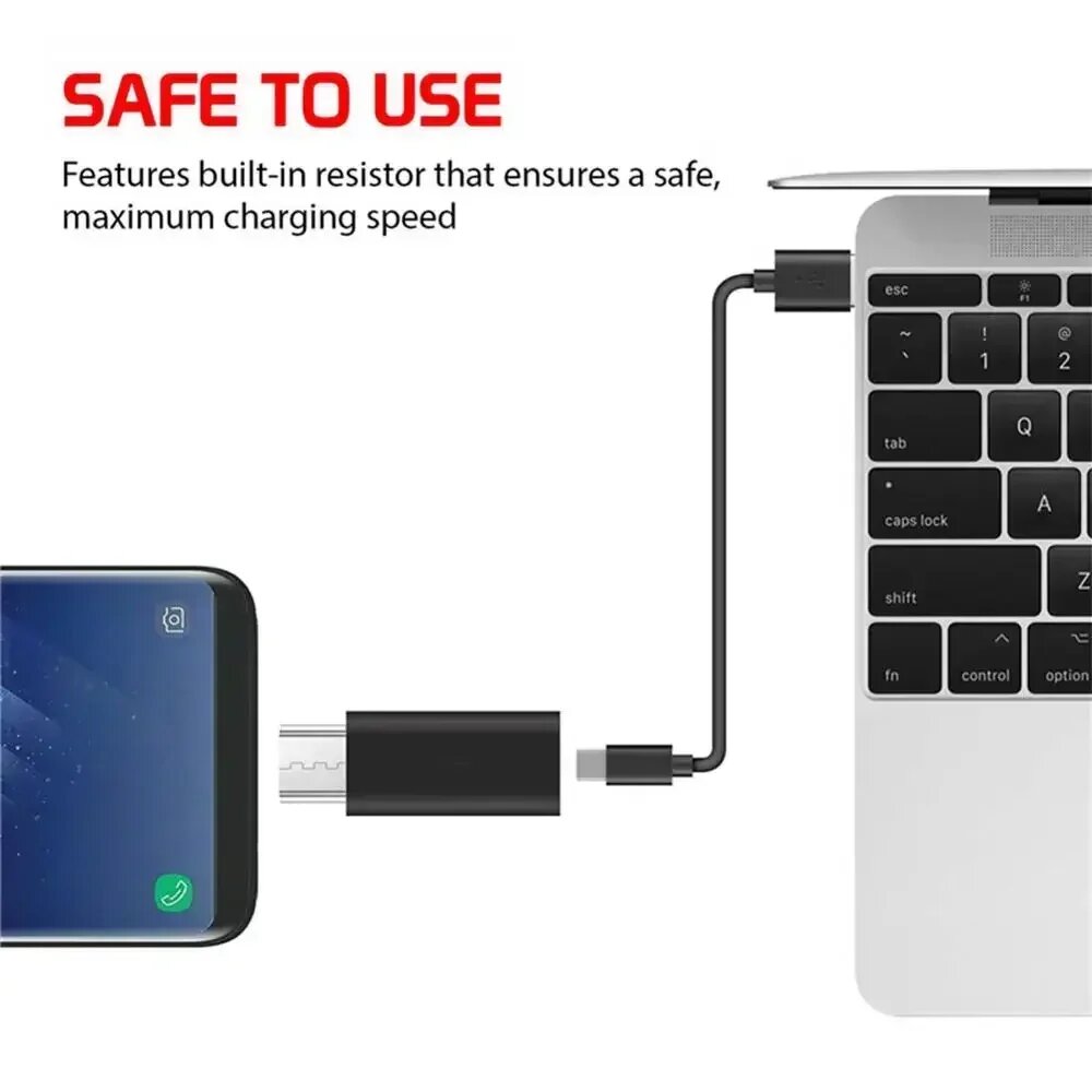 Адаптер USB Type C на Micro USB, черный — фото 1