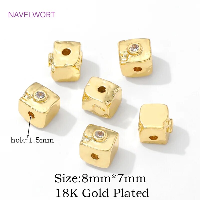 Разделители для бусин NAVELWORT 8шт, 18K Gold Plated, 8x7 мм