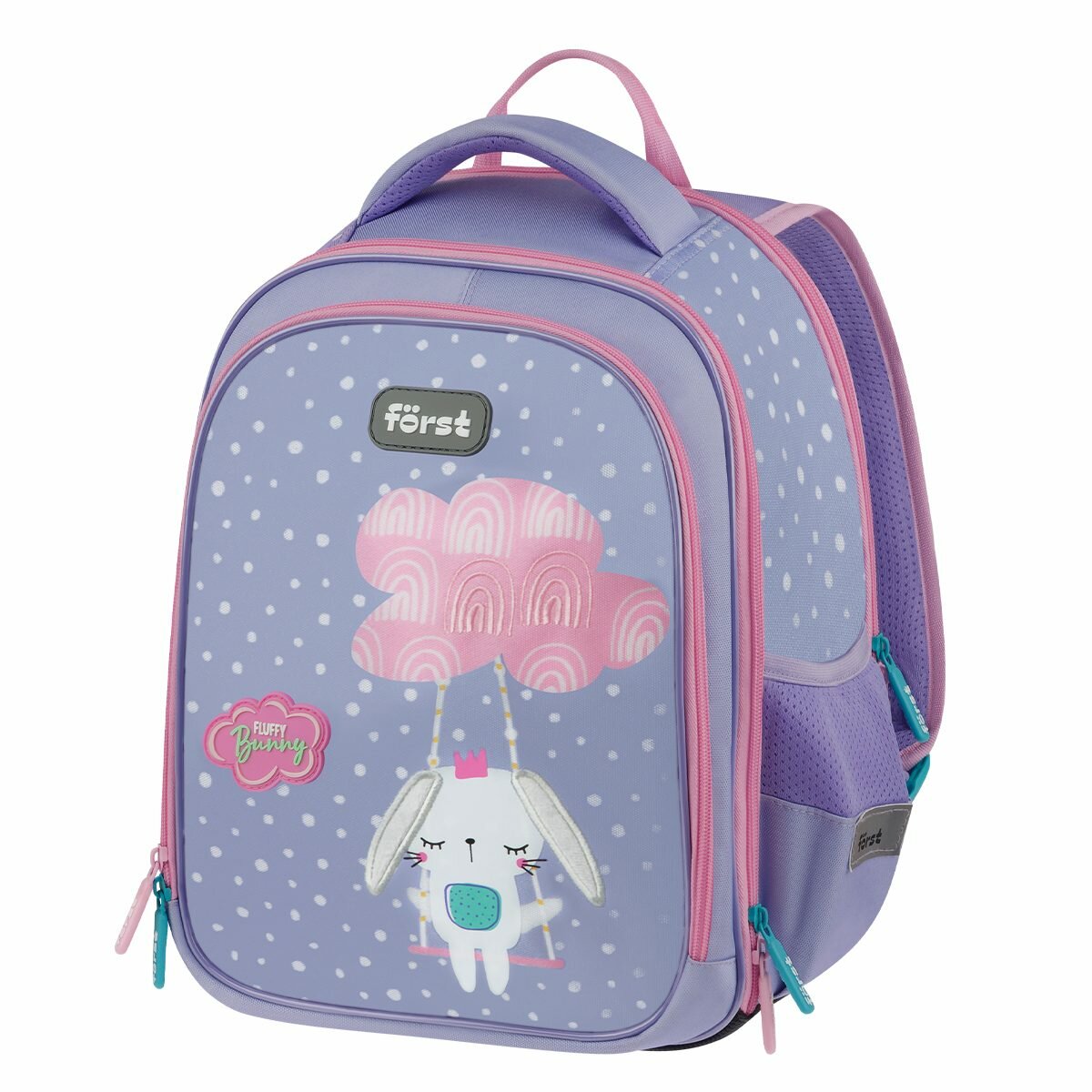 Рюкзак школьный Forst F-Cloud "Fluffy Bunny" 37x28,5x16,5см, 3 отделения, 3 кармана, анатомическая спинка (FT-RM-152501)