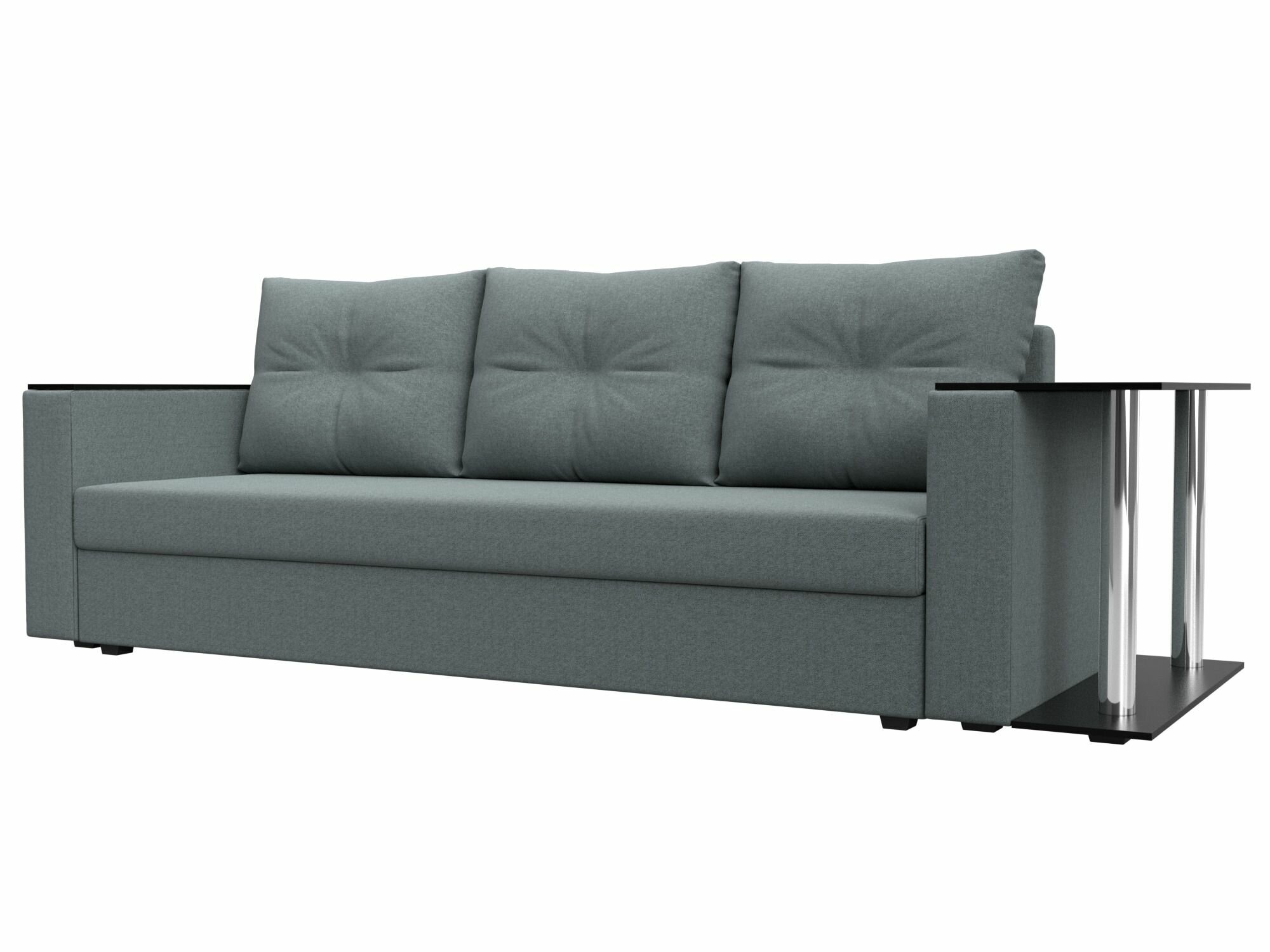 Диван прямой Атланта со столом справа, рогожка, еврокнижка, Хит Диванов