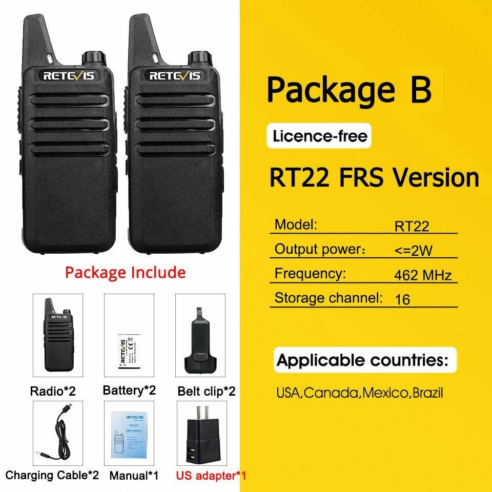 Радио и рация retevis mini walkie talkie 2 шт. vox