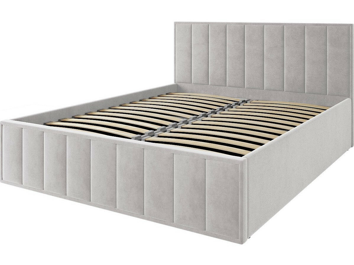 Современная Кровать с ортопедическим основанием 160 (Бежевый софт)