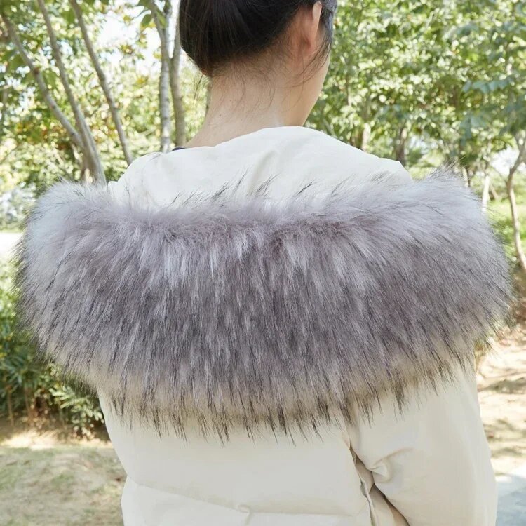 Qearlstar фальшивый мех воротник супер роскошный зимний шарф мальчики девушки женщины мужчины детские куртки капюшон воротник шаль обгортки 60 90 см ZKG39,200,18, искусственный мех, полиэстер,