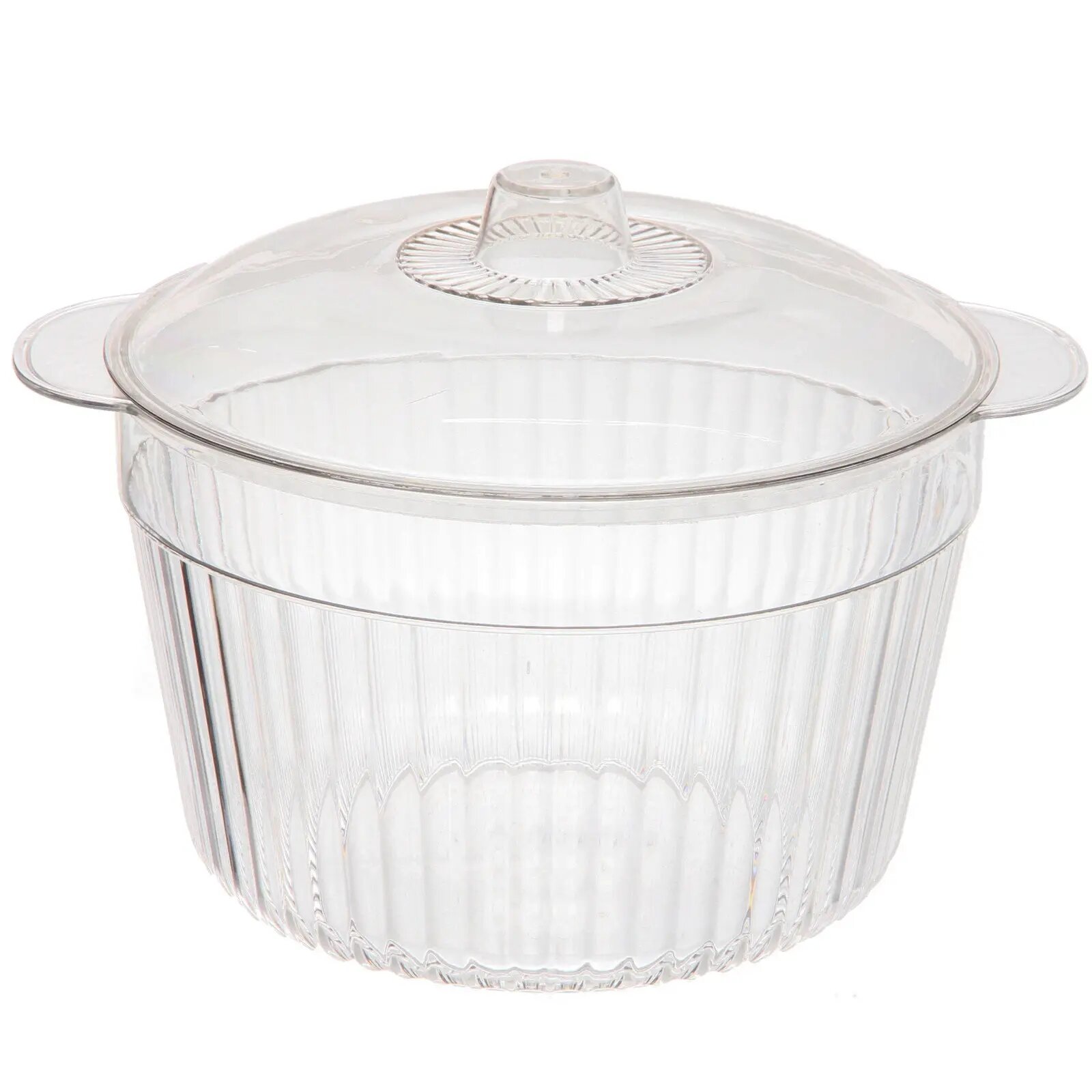 Салатник пластиковый 'Terra' 3,5л, с крышкой и ручками, прозрачный