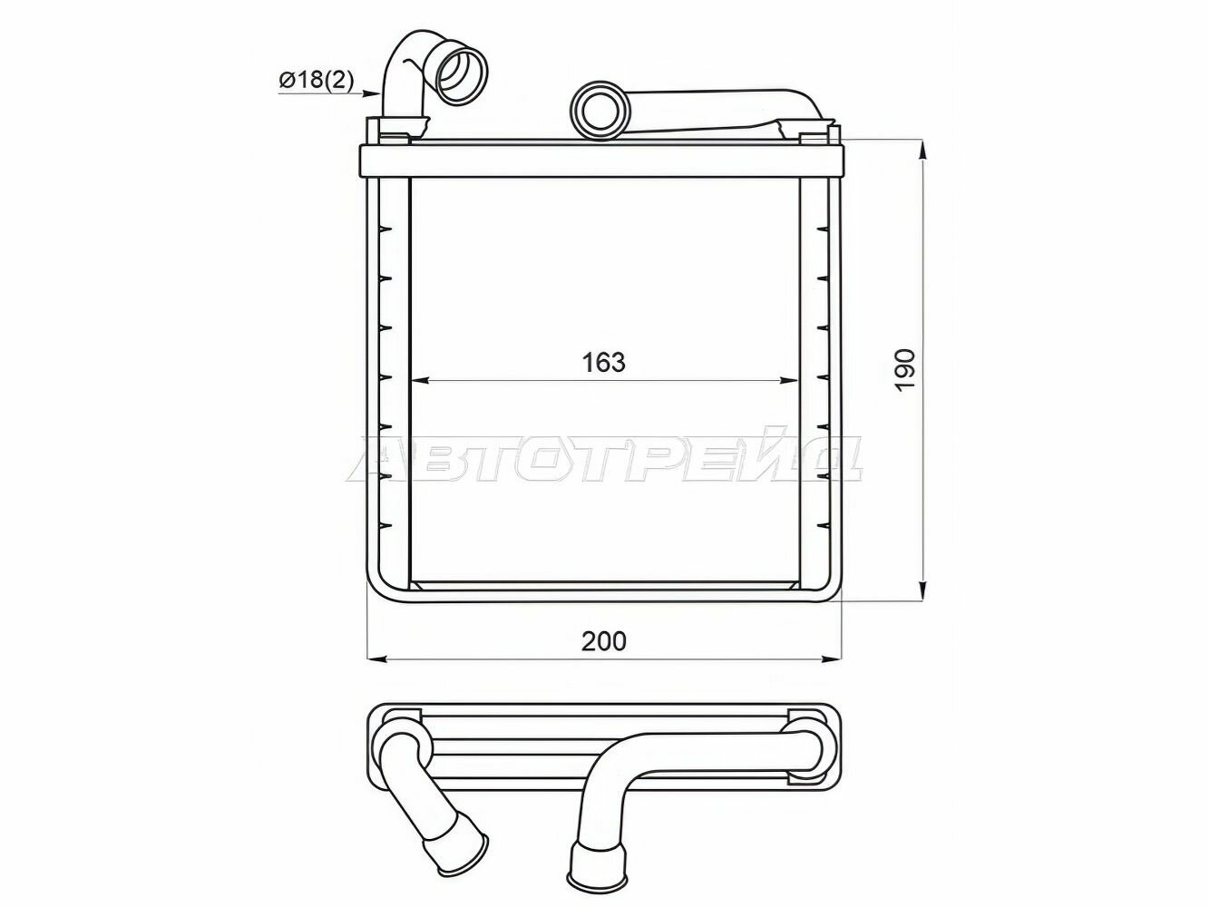 Радиатор отопителя салона, печки для Шкода Кодиак, Октавия, Фольксваген Гольф, Пассат Сантана, Тигуан арт ST870025 SAT