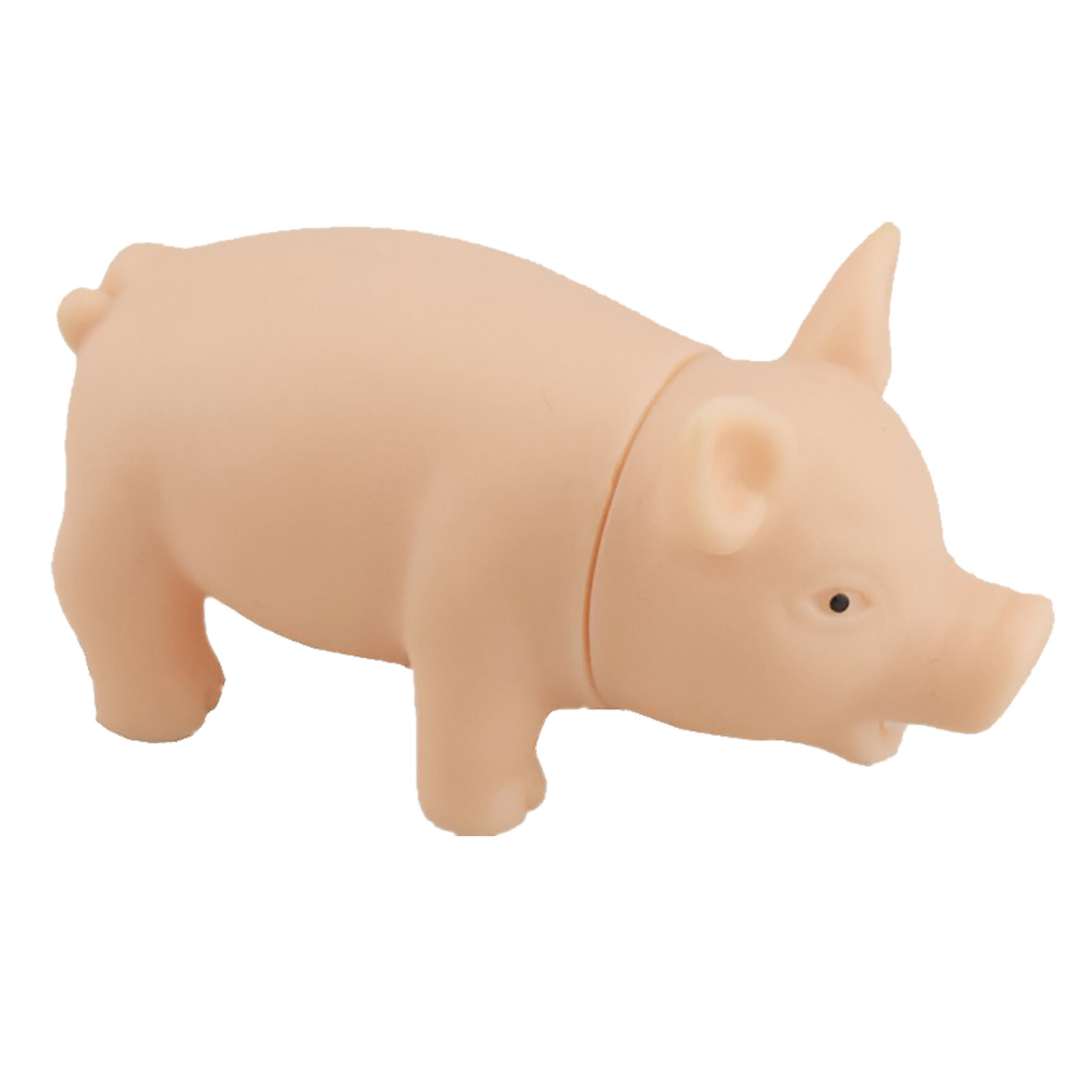 Маленькая портативная мультяшная фигурка кричащей свиньи, издающая звуки хрюкающей свиньи, для дома и путешествий, телесного цвета.
