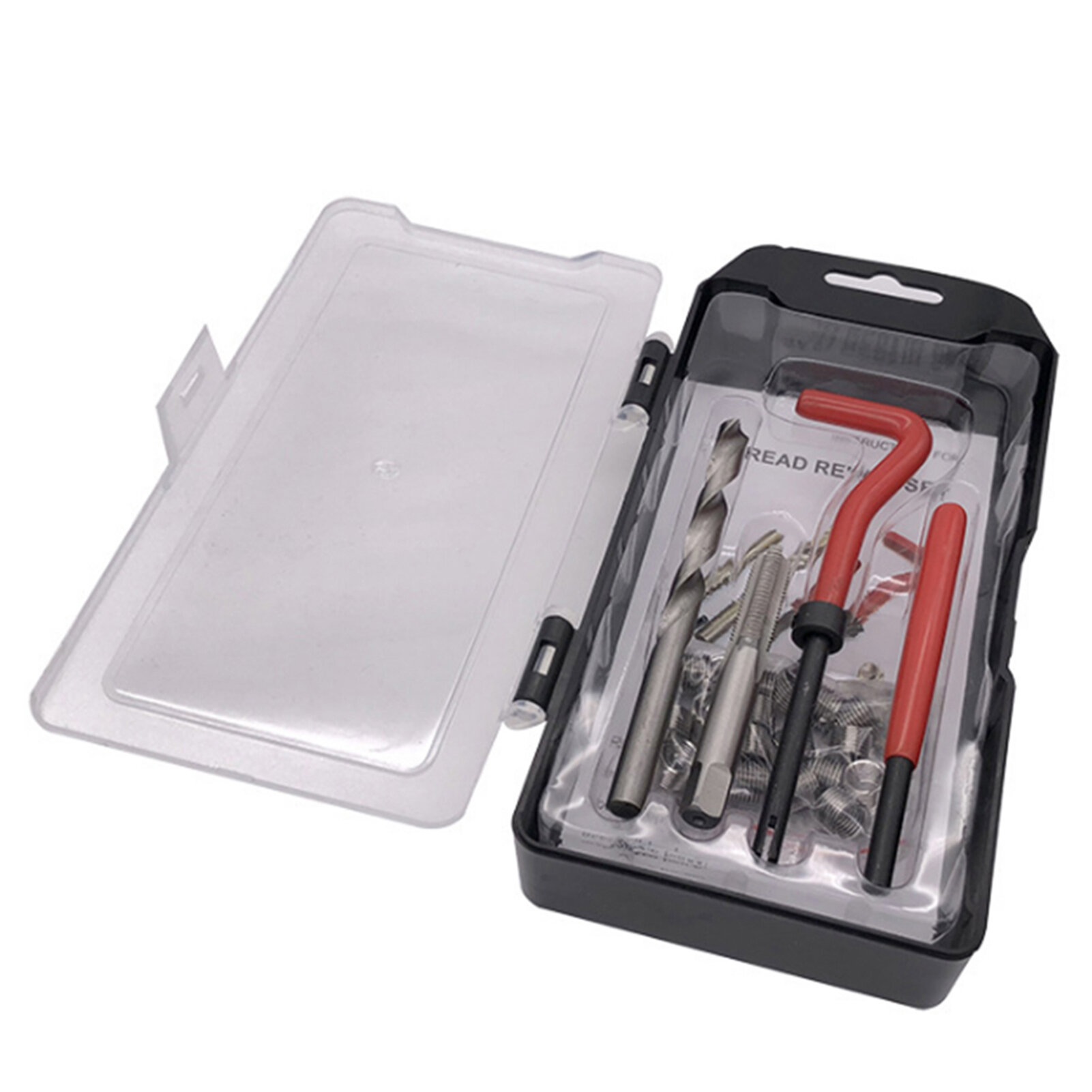 Комплект из 15 инструментов для ремонта резьбы M10 x 1,0, совместимый с Helicoil, для поврежденной резьбы 10 мм, простая установка, прочные инструменты для восстановления резьбы