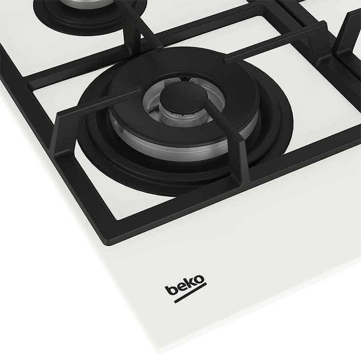 Газовая варочная панель BEKO HILW64225SW, 4 конфорки, с газ-контролем, белая — фото 1