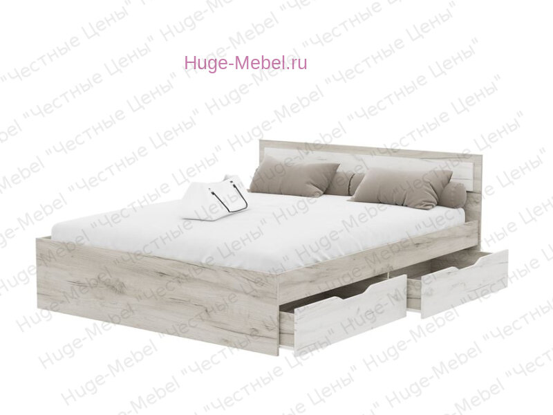 Кровать с ящиками 120 "Гармония КР 606 крафт" Huge Mebel . Ширина 1252 Высота 2032. Кровати