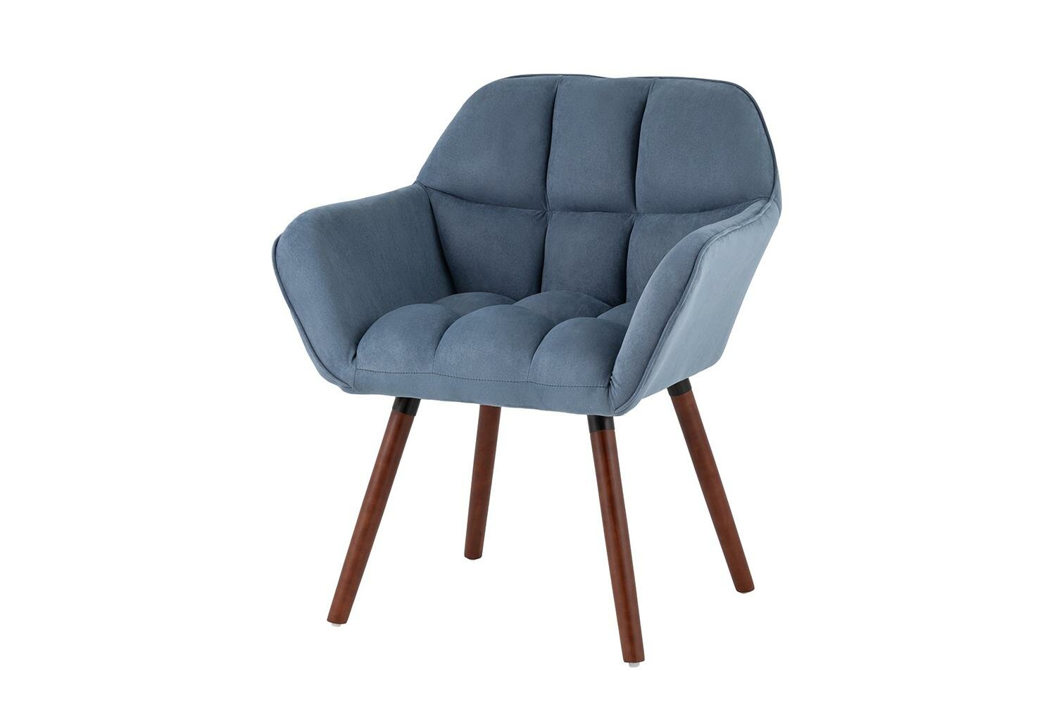 Кресло Брайан 61х81х69 см, искусственная замша, глубокий синий, коричневый