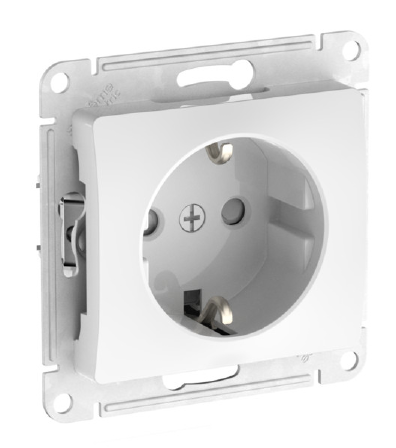 Розетка силовая штепсельная Systeme Electric / Систем Электрик Glossa, 16А 250В IP20 белый, механизм с заземлением и шторками, GSL000145S