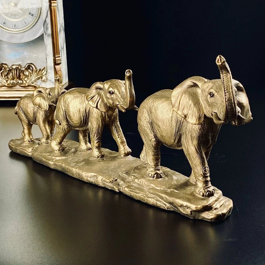 Статуэтка Семья слонов 43х12х17см Полистоун 404-001 118-404-001