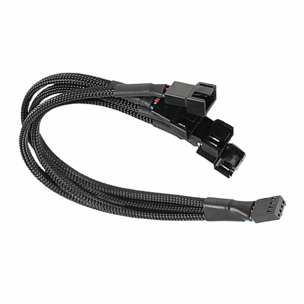 Компьютерные кабели, Удлинитель вентилятора 4Pin 1 на 4 - черный