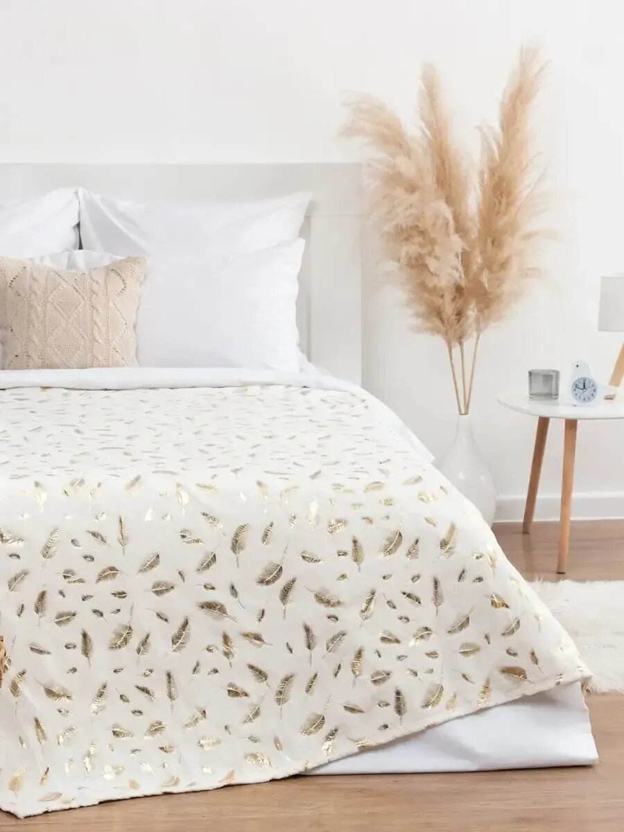 Плед флисовый 180х200 см покрывало для дома и дачи