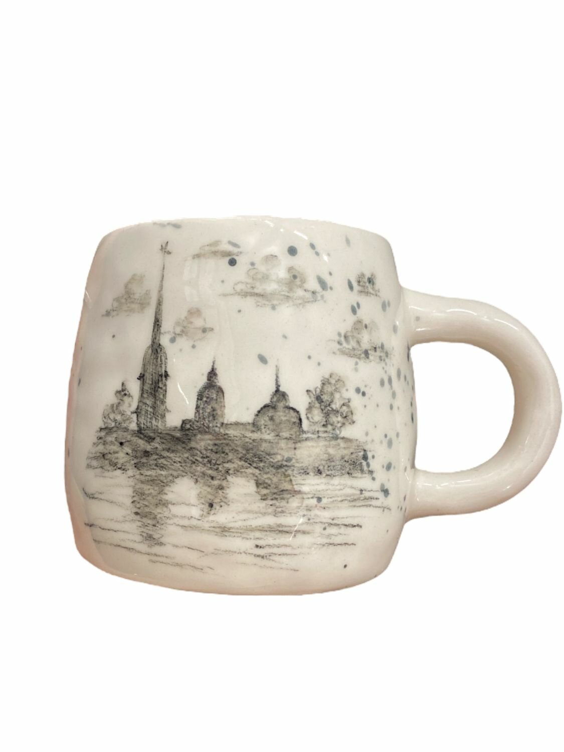 Кружка ручной работы бочонок «В этом городе живёт.», керамика, 300 мл