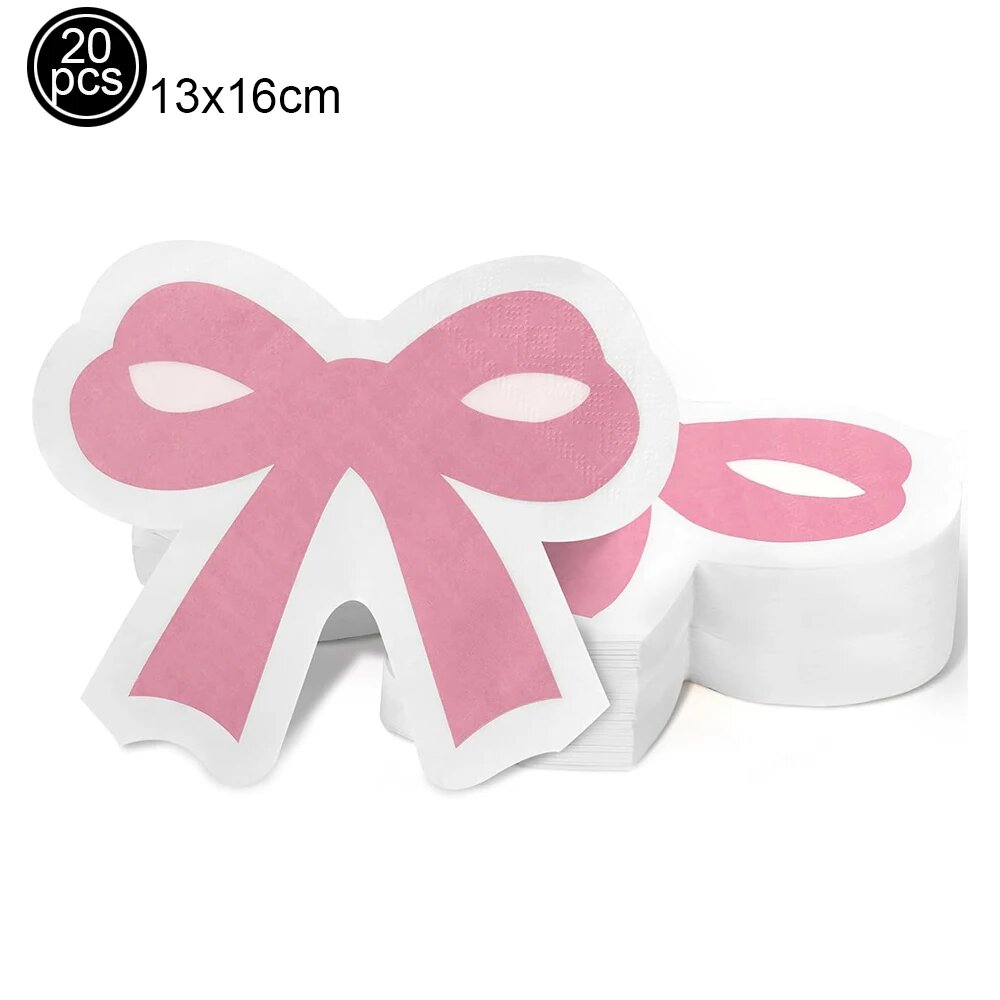 Коробки для попкорна розовые бумажные 10 шт bow napkins