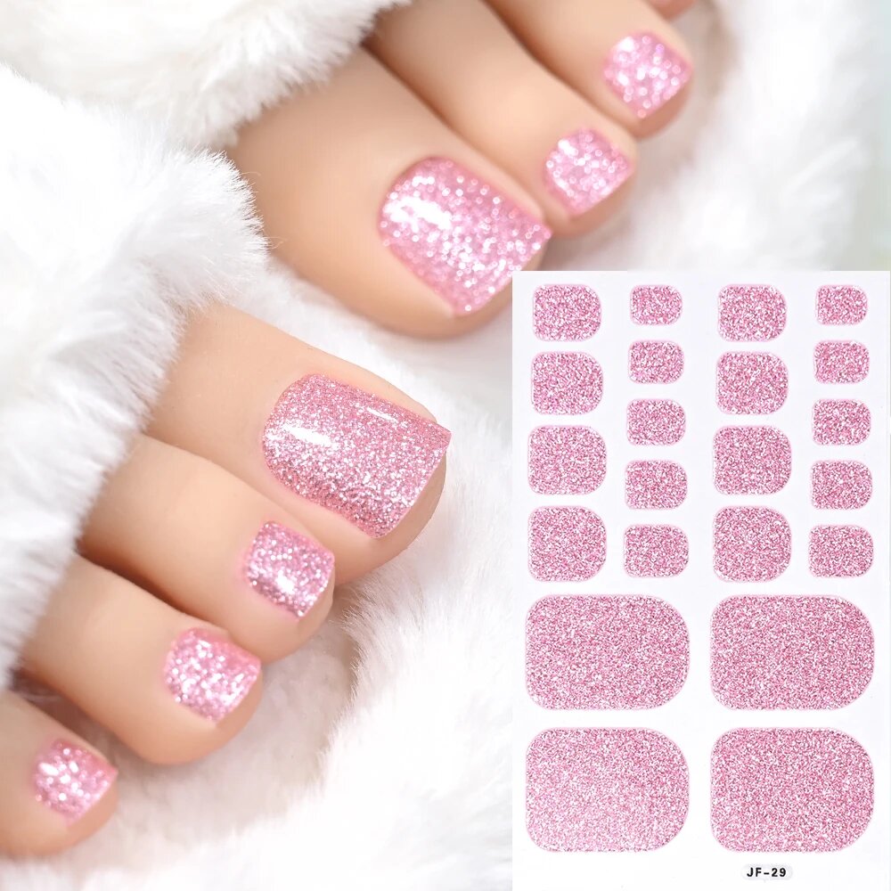 Розовые наклейки для ногтей MAFANAILS NL-JF-29, 22шт