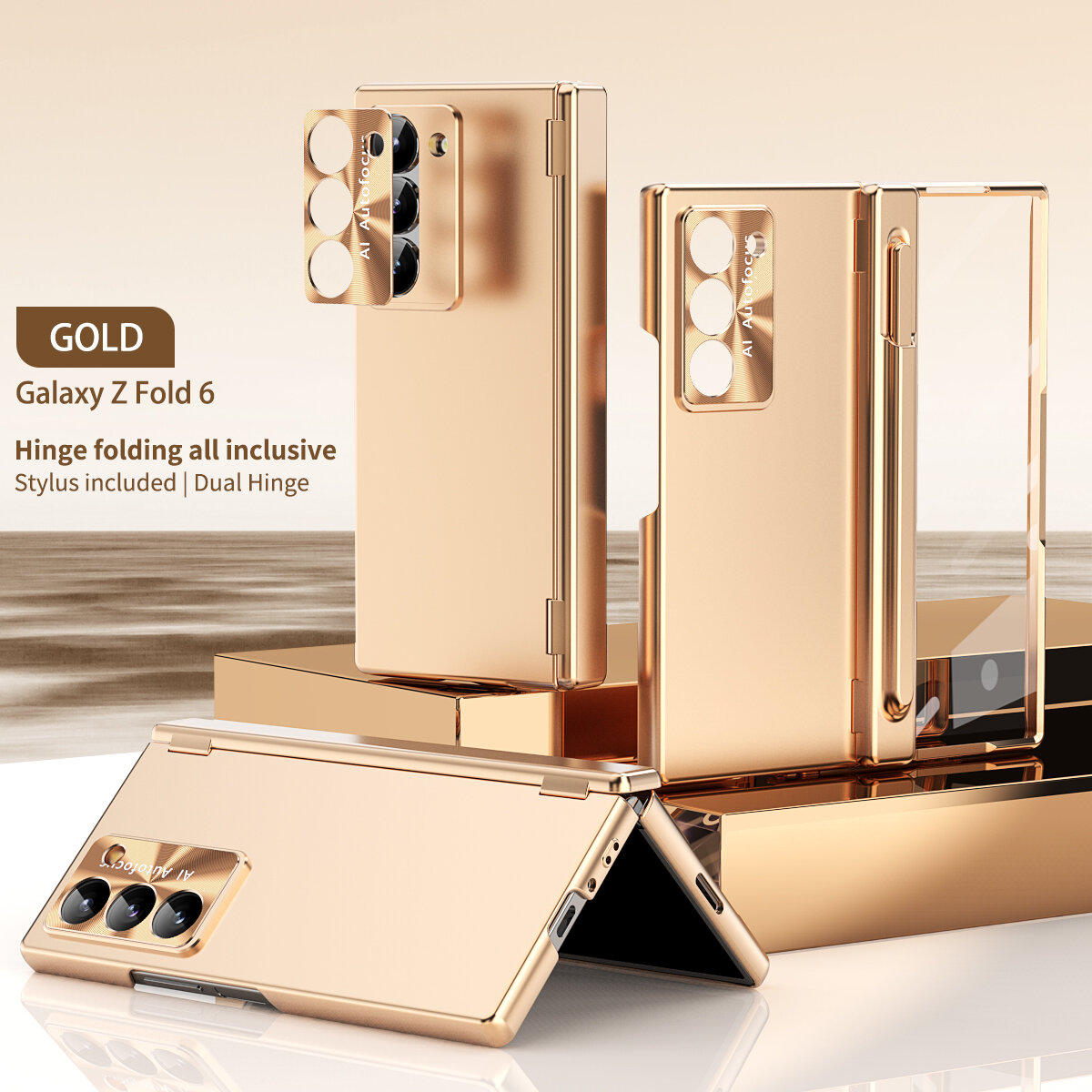 Подходит для Samsung Galaxy Z Fold6 / Самсунг Галакси Z Fold 6 Чехол для смартфона, С ручкой от руки, складной подставкой для телефона и защитной пленкой для экрана, Z Fold6, подставка, soft touch