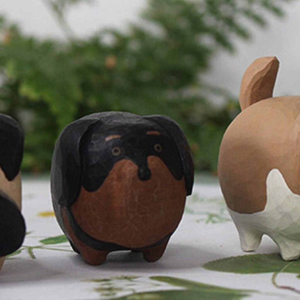 Фигурки животных для резьбы по дереву, украшение рабочего стола (1шт)-Shapi Dog