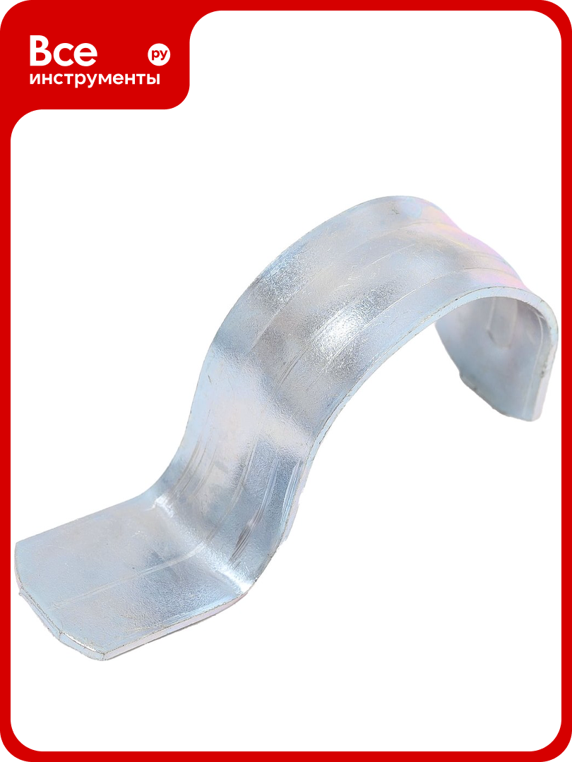 Металлическая однолапковая скоба КрепПак СМО 31-32 для монтажного пистолета, без отверстий, 50, крепления металлорукава