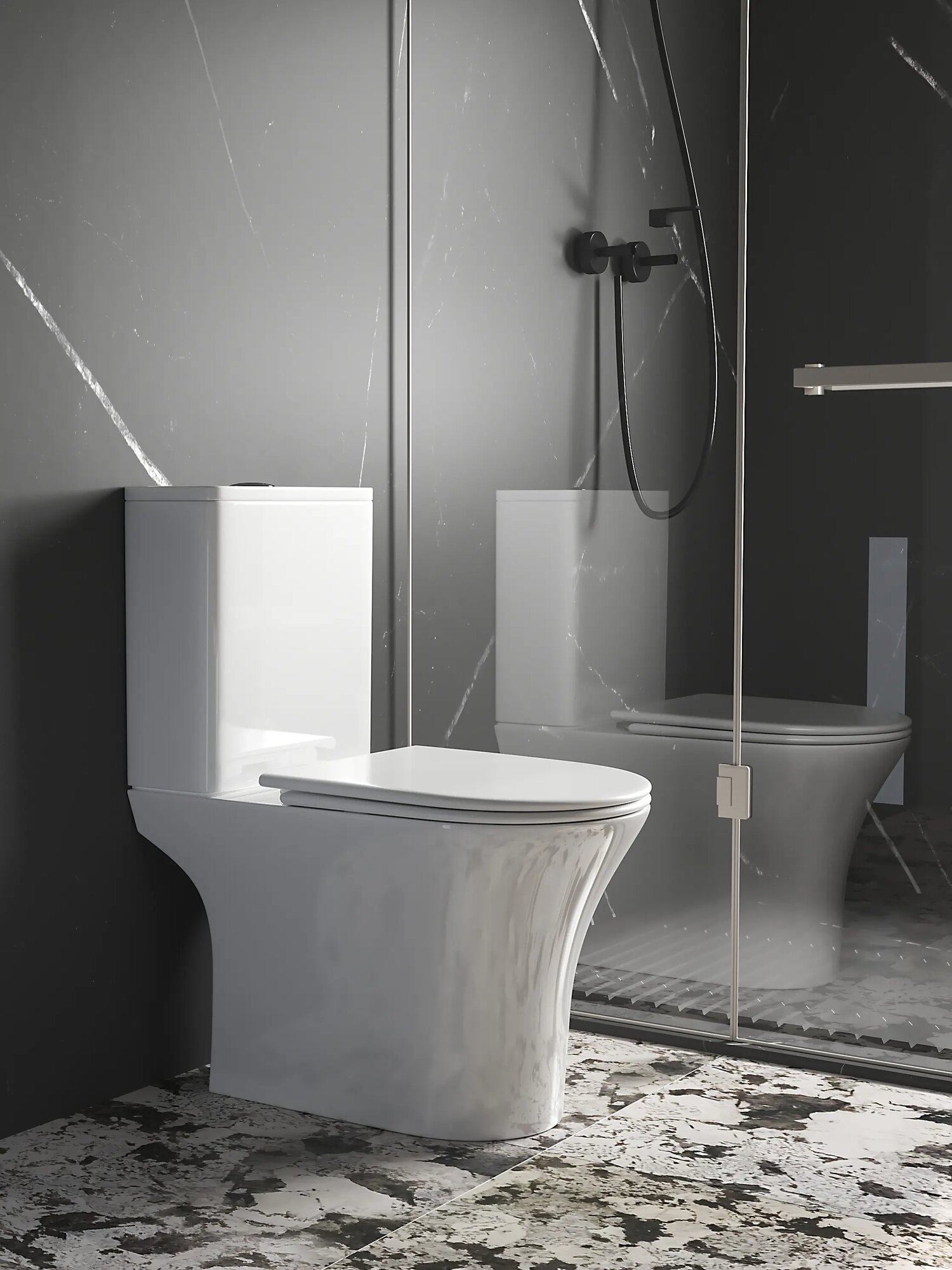 Унитаз компакт Ceruttispa BERNINA Tornado 11133 безободковый с микролифтом и быстросъемным сиденьем