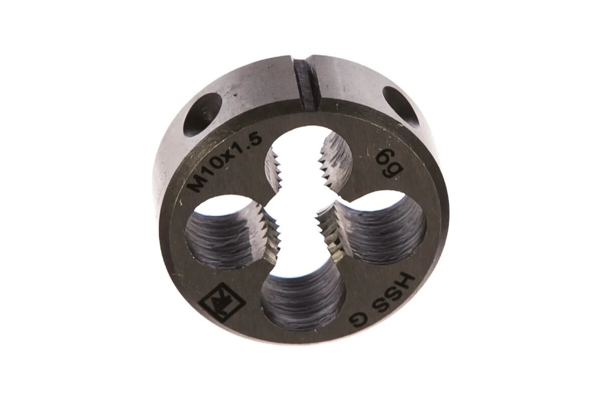 Плашка D-COMBO круглая ручная М10х1.5, HSS, Ф30х11 мм MD1015 Thorvik, 52837