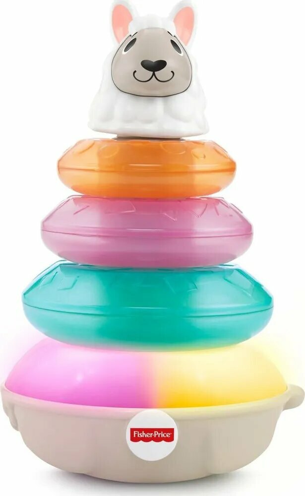 Пирамидка Fisher Price "Светящаяся Лама" GRW43, пластик, для детей 9+ месяцев, разноцветный
