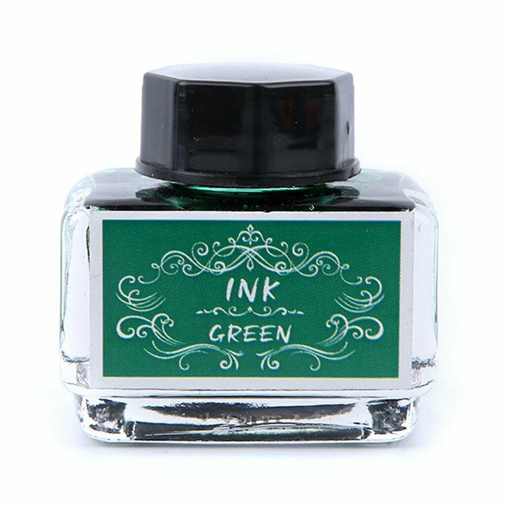 1 чернила для перьевой ручки из неуглеродистого материала, 15 мл темно-зеленого цвета