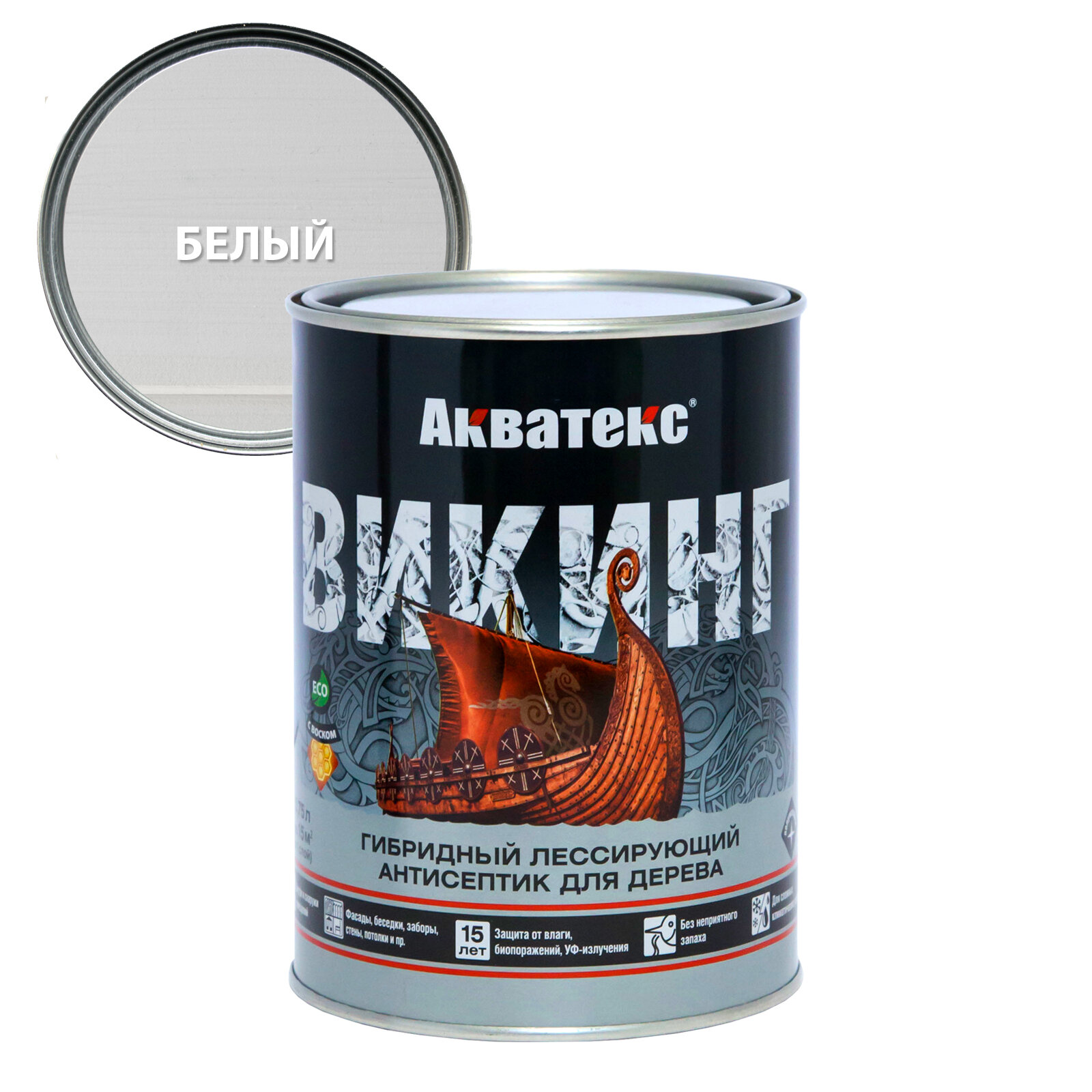 Гибридный антисептик Акватекс викинг 0,75л белый