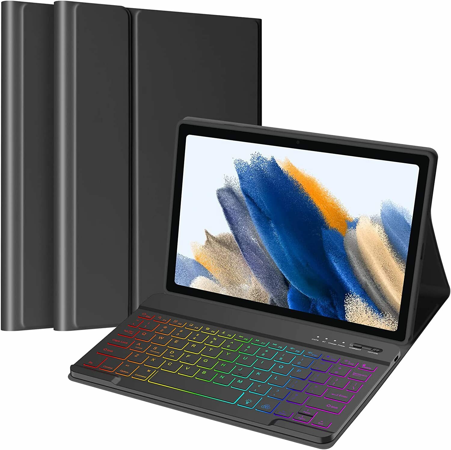 Чехол из эко-кожи с Bluetooth-клавиатурой съемной «MyPads Tasti Keyboard» для Samsung Galaxy Tab A9 Plus 11, черный MyPads