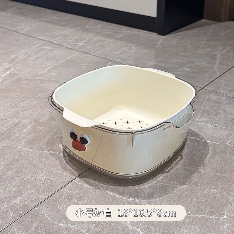 Двухслойная корзина для слива допамина, домашняя милая корзина для фруктов, фильтр для мытья, водяная корзина два в одном, утолщенная тарелка для фруктов, корзина для мытья