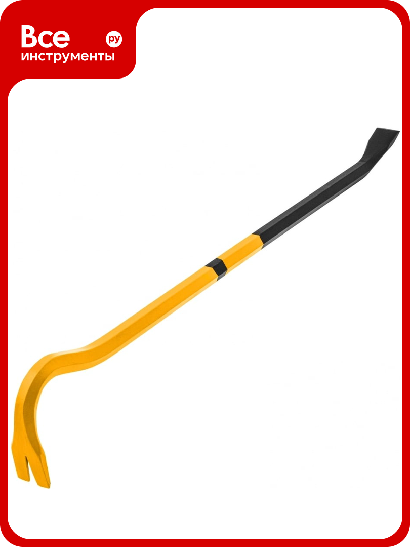 Лом-гвоздодер Denzel 600 мм, шестигранный 16 мм, окрашенный, сталь 65 25203, для извлечения гвоздей