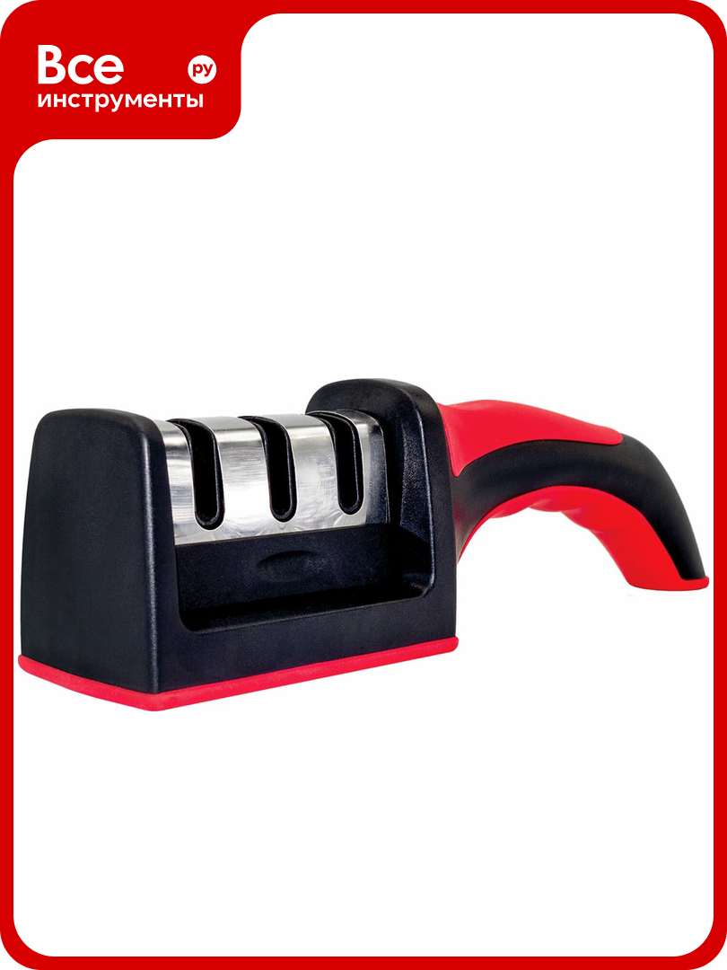 Точилка для ножей DASWERK ручная ножеточка, трёхзонная грубая, чистовая, шлифовка 608134