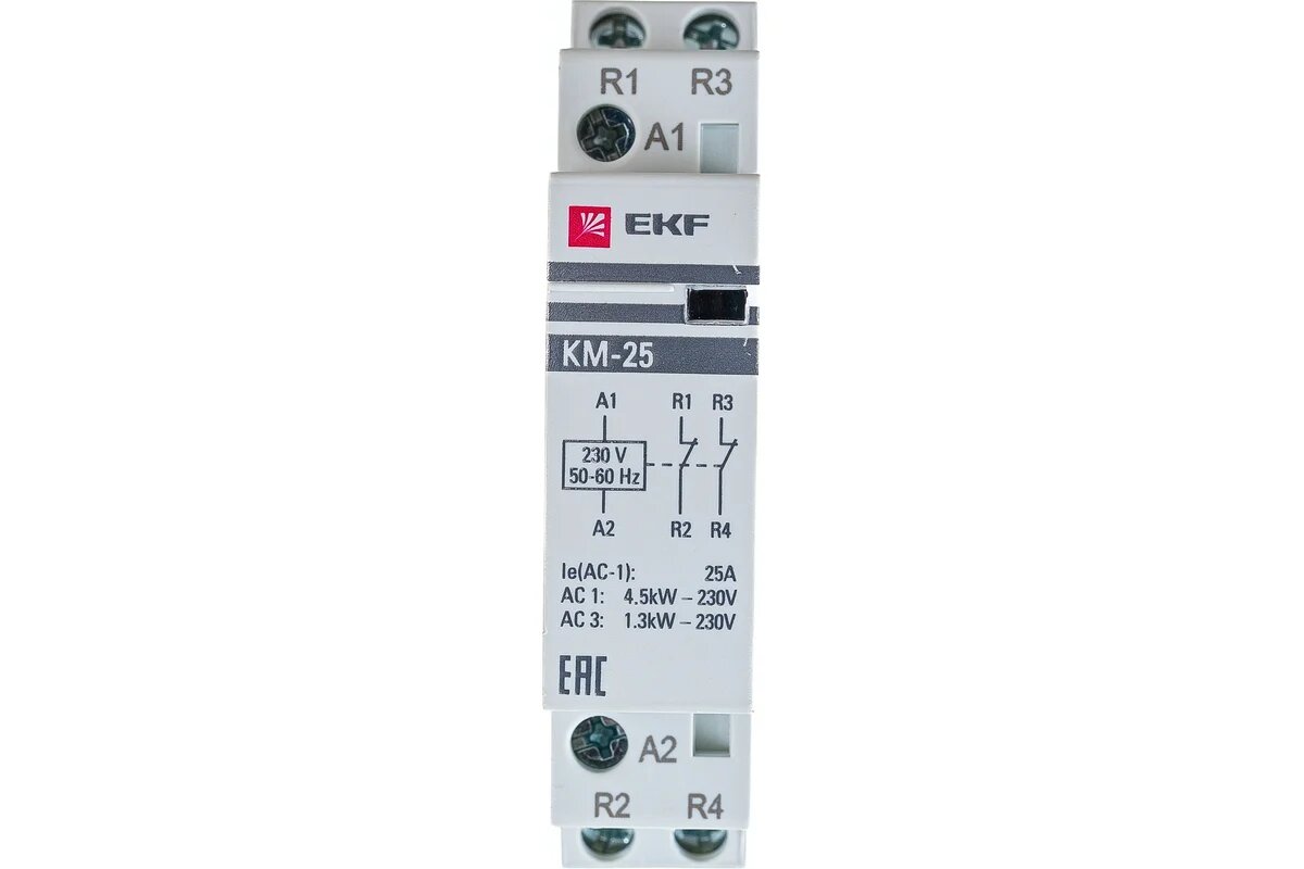 PROxima EKF Контактор модульный KM 25A 2NC 1 модуль KM-1-25-02 для щитков и панелей